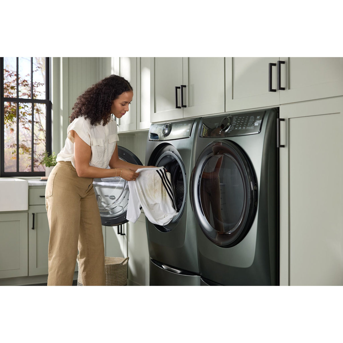 Electrolux Front Load Pair (ELFW7738AA-ELFE773CAA) - Alpine Green ...